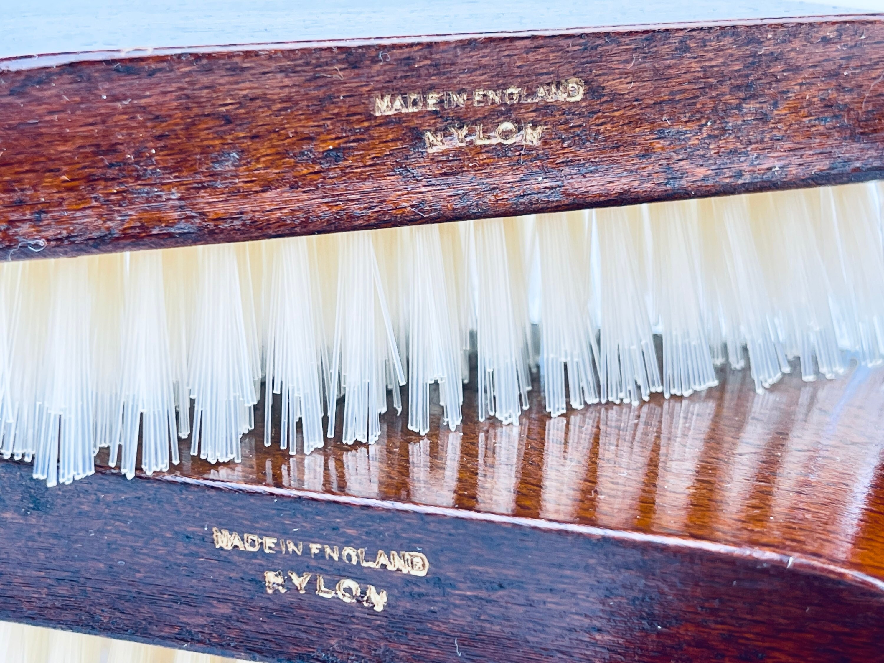 Vintage Brush Comb Set Genuine Hide Wood/nylon Plastic - Etsy