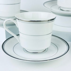 Vintage Wallace Heritage 'newport' White + Silver Fine Porcelain China ...