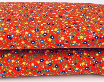 Red Flower Print Fabric - Etsy