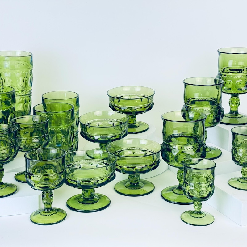 Green Glassware - Etsy