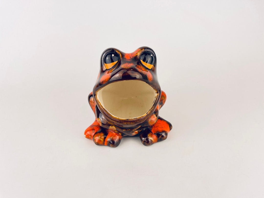 Vintage Ceramic Frog Dish Sponge/scrubber Holder Brown - Etsy