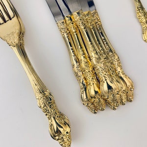 Vintage Ornate Gold Plated Northcraft + Royal Sealy Flatware/silverware ...