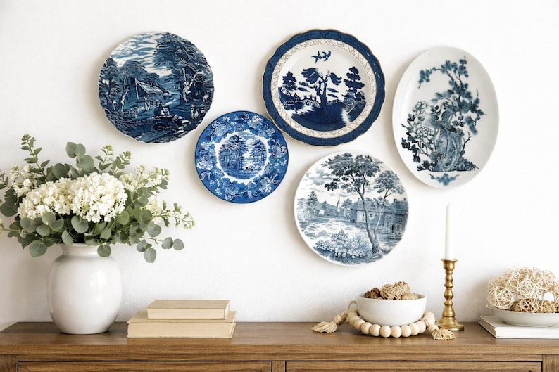 Vintage Assorted Ceramic Plate Wall Hanging Decor - Sets Sold Separately - Etsy