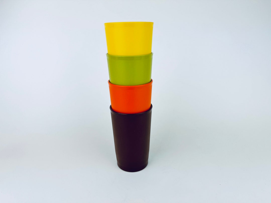 Vintage Stacking Colourful Plastic Tupperware Cups Set of Four 4 Made ...
