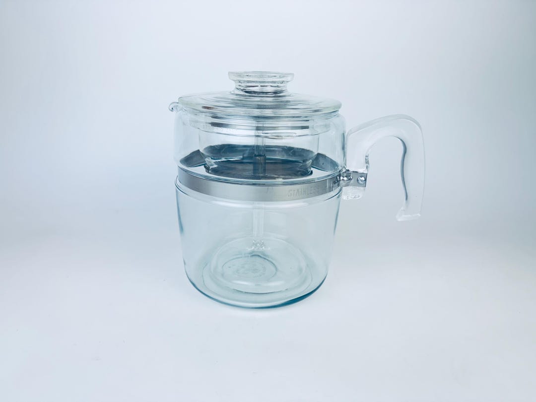 Vintage 'PYREX' Flameware Glass Coffee Percolator 9 Cup Capacity (#7759 ...