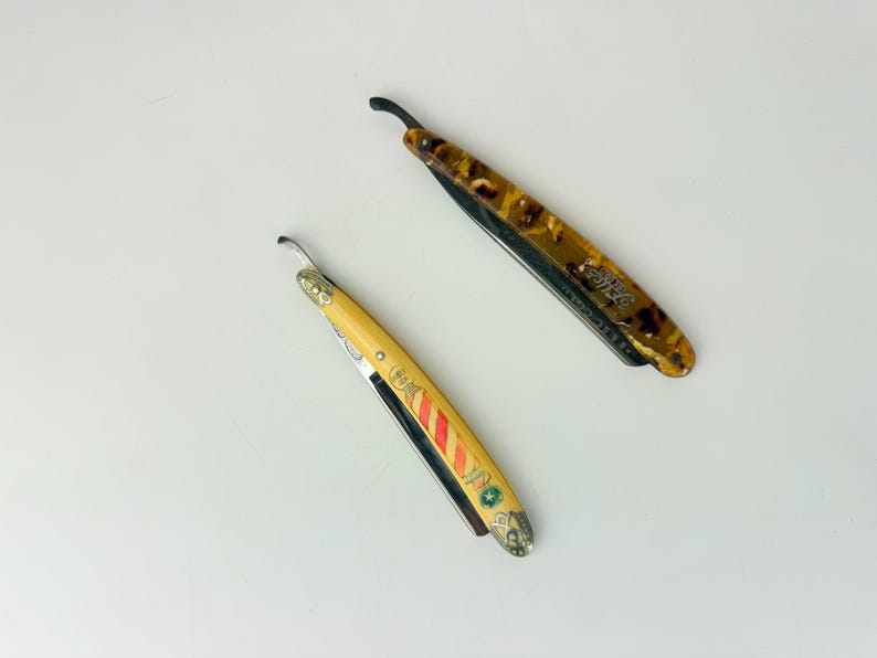Vintage 1930s-50s Yellow & Faux Tortoiseshell Celluloid Handle Barber ...