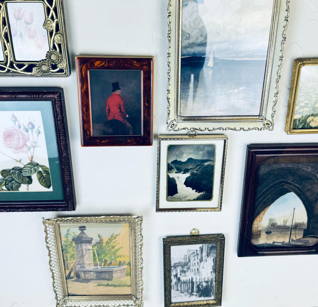 Vintage Gallery Wall Frame Set Curated Assorted Picture Frames For Eclectic Home Decor Etsy