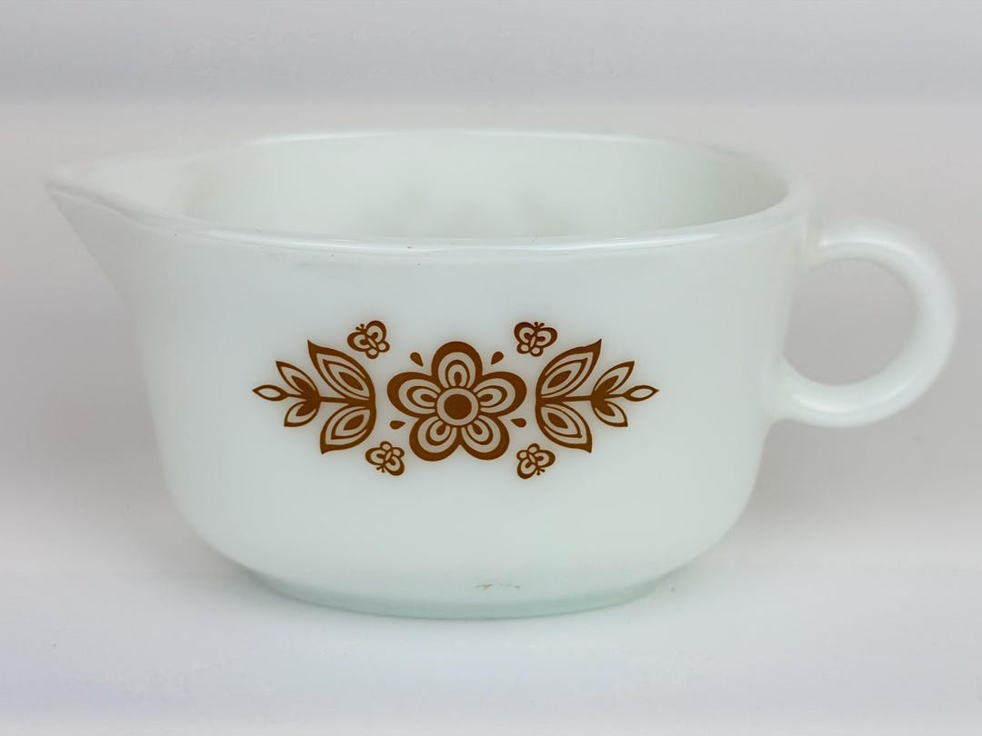 Vintage Pyrex 'butterfly Gold' Pattern Gravy Boat/sauce Dispenser (77-B ...