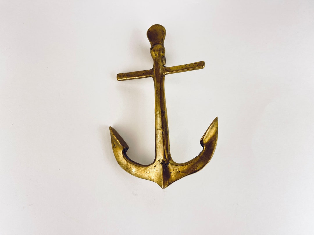 Vintage Brass Anchor Wall Hook – Nautical Mid-century Solid Brass ...