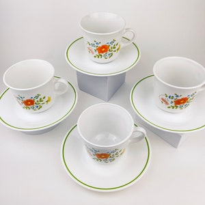 Vintage Corelle Wildflower Glass Cup Saucer Replacement Set Expressions ...