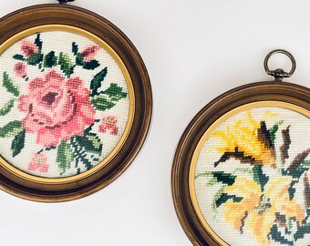 Floral Embroidered Wall Art - Etsy