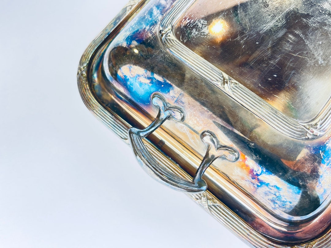 Vintage EPNS Silver Tray With Lid + Handles + Attractive Aged Patina - Etsy