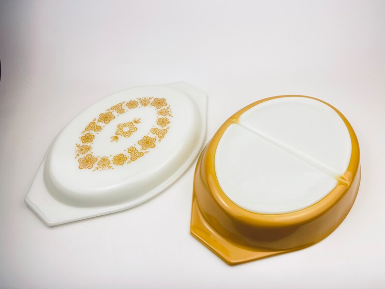 Buy Vintage Butterfly Gold Pyrex Divided Casserole Dish (1 QT) Online ...