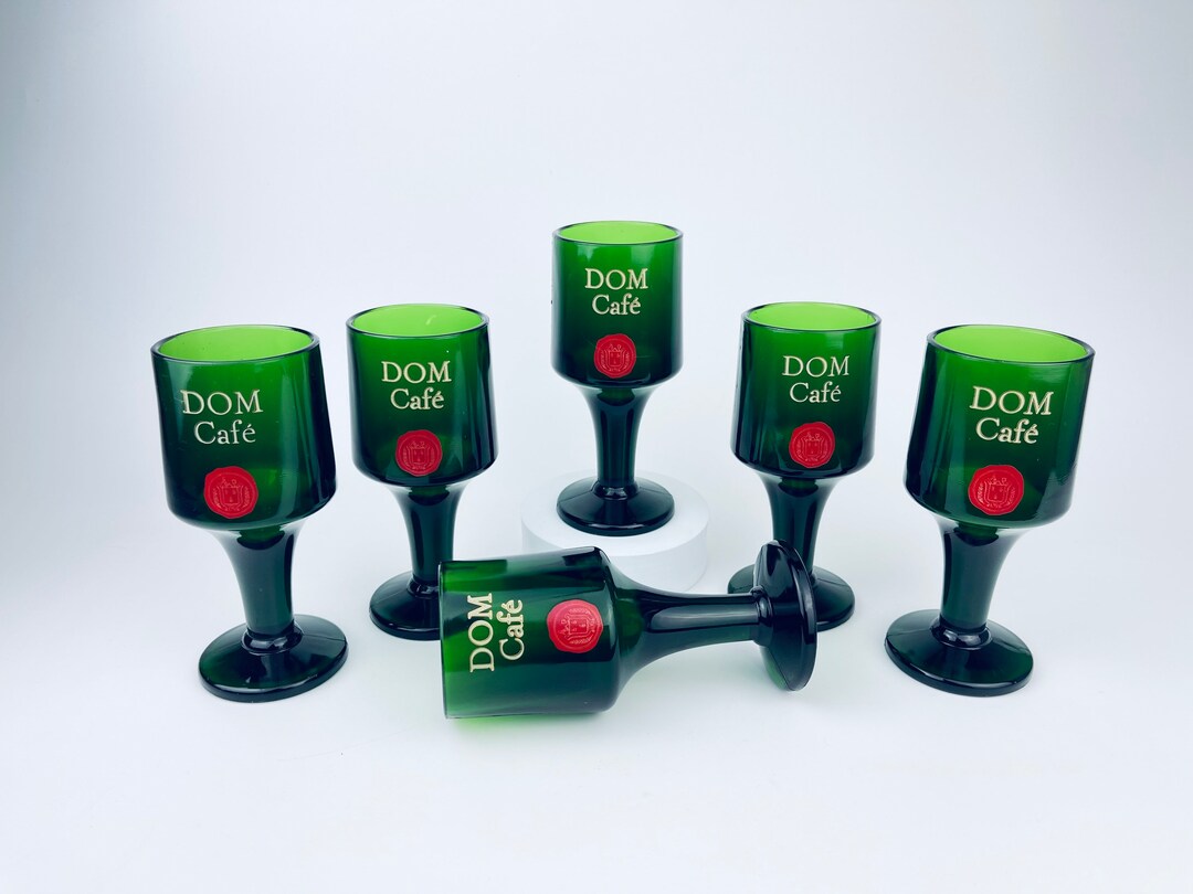 Vintage 1970s Mid‑century Emerald Green Dom café Glasses – Heavy ...