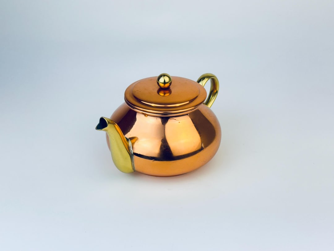Vintage 'TAGUS' Copper + Brass Small Teapot - Made in Portugal - Etsy