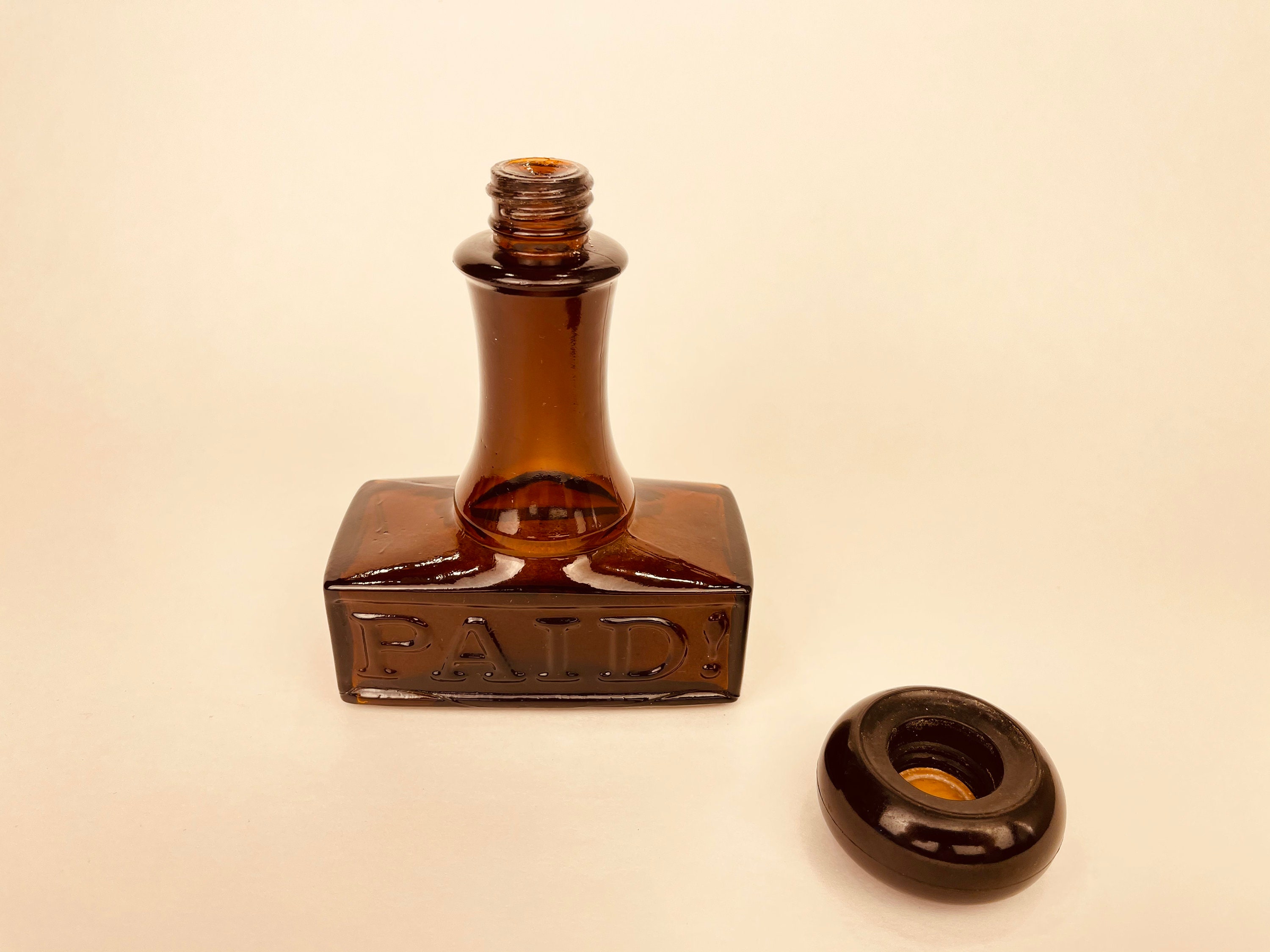 Vintage Avon 'paid' Rubber Stamp Glass Decanter - Etsy