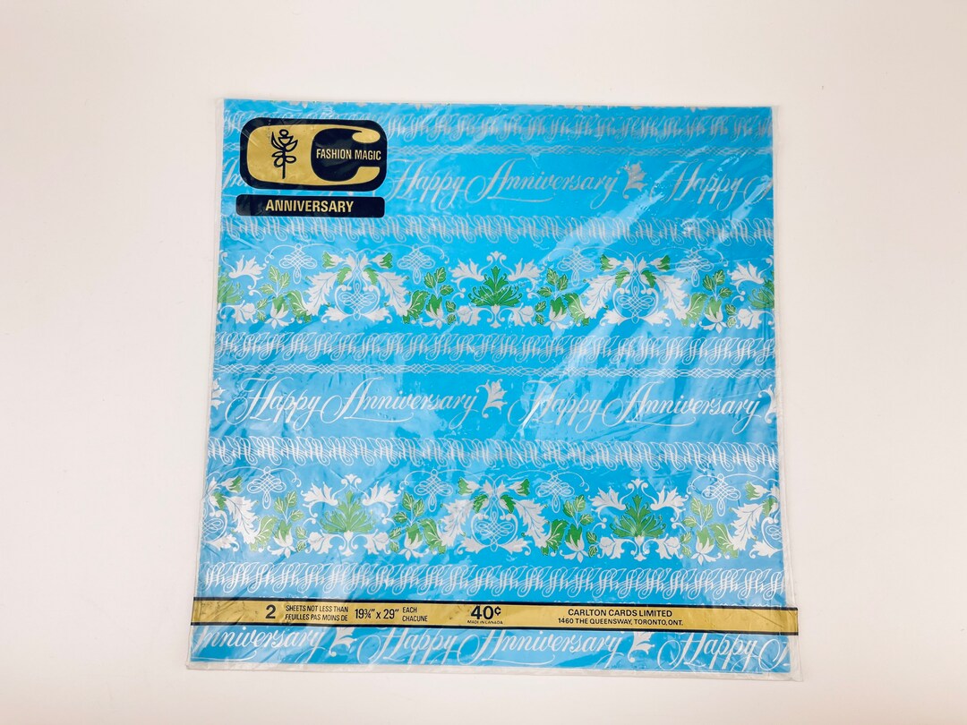 Vintage Happy Anniversary Wrapping Paper Sheets 19.75 - Etsy
