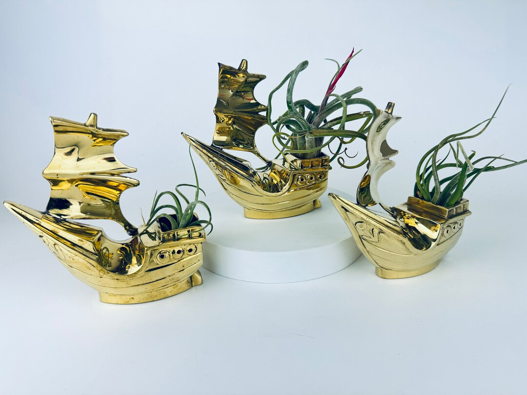Vintage Brass Pirate Boat Ship Planter/sculpture - Sold Separately - Etsy
