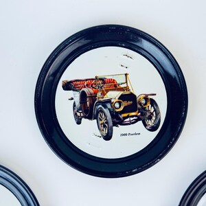 Vintage 'antique Car' Round Metal Coaster Set - Set of Four (4) - Etsy