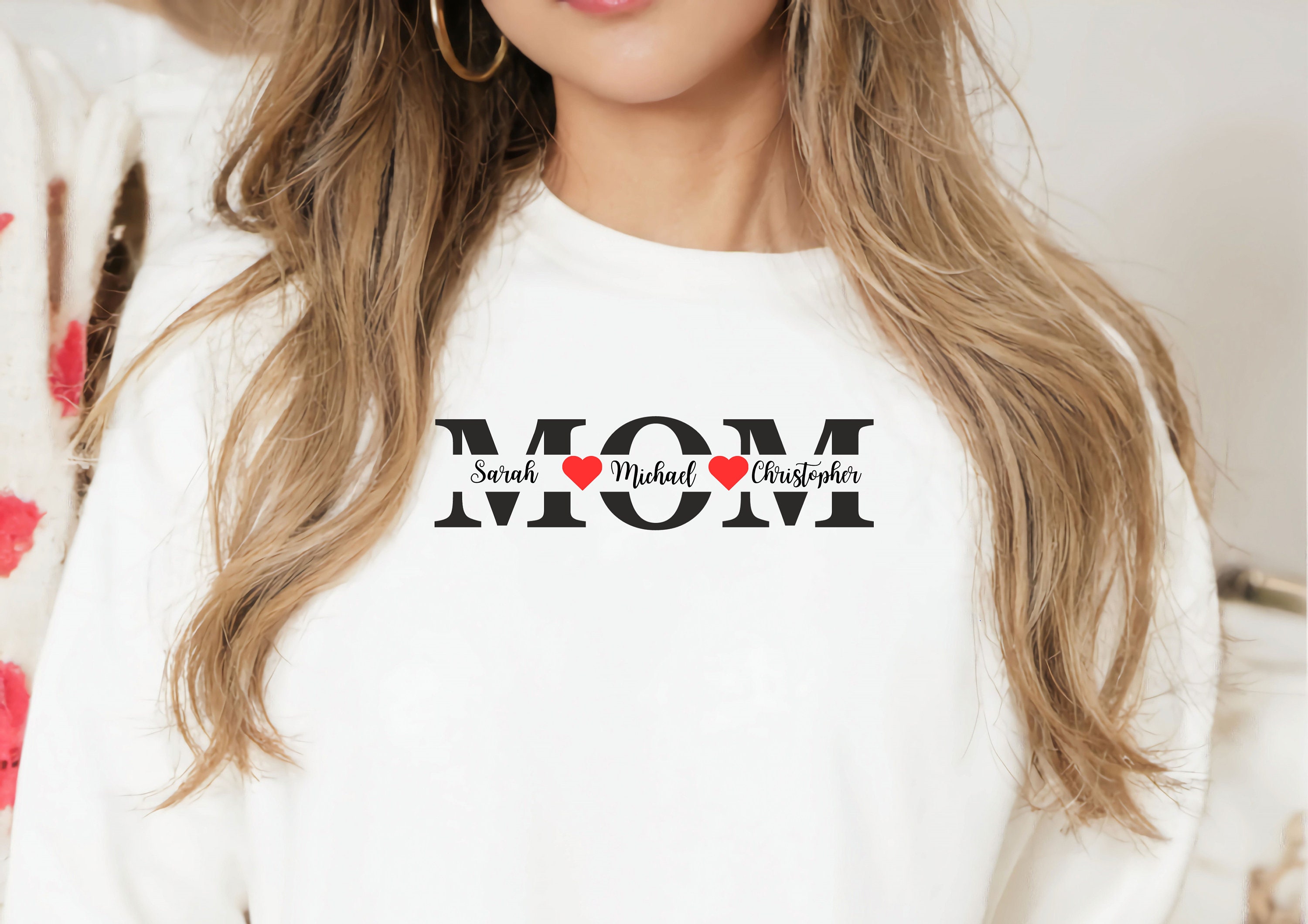 Custom Mama Sweatshirt With Kid Name, Personalized Mom Sweater ...
