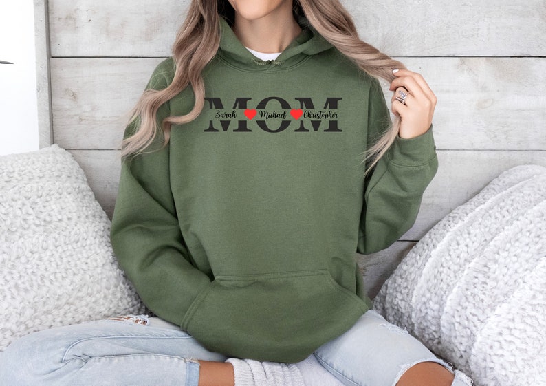 Custom Mama Sweatshirt With Kid Name, Personalized Mom Sweater ...