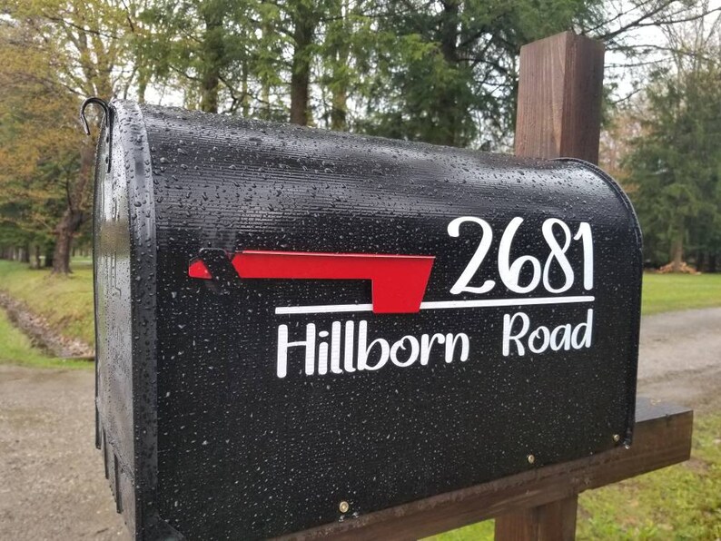 Modern Address Mailbox Decal | Street Address Mailbox | Address for ...