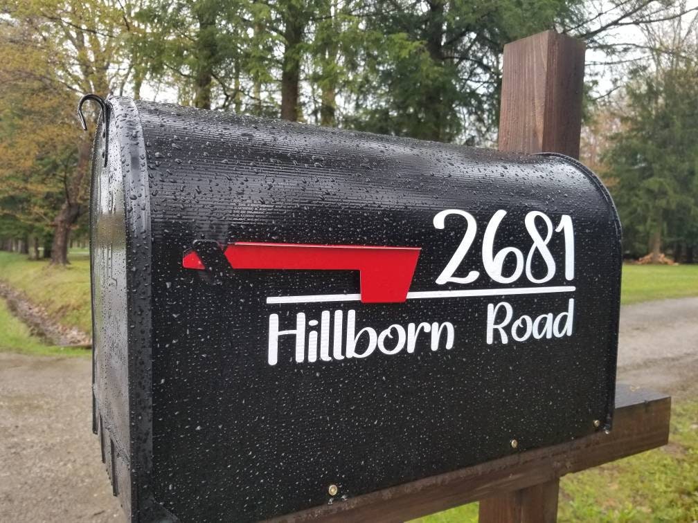 Modern Address Mailbox Decal | Street Address Mailbox | Address for ...