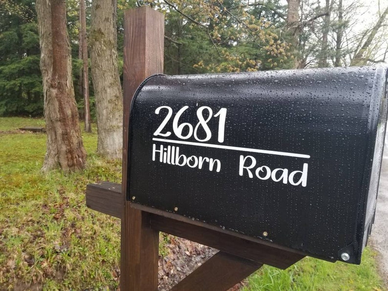 Modern Address Mailbox Decal Street Address Mailbox Address for Mailbox ...