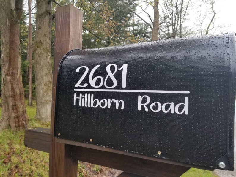 Modern Address Mailbox Decal Street Address Mailbox Address for Mailbox ...