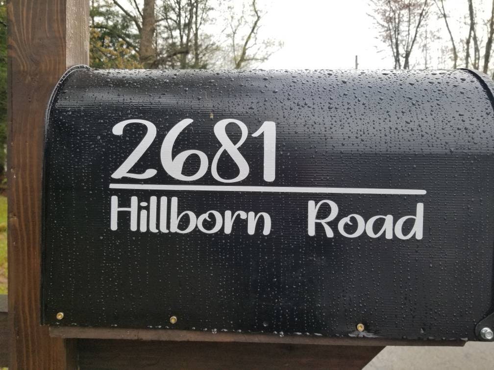 Modern Address Mailbox Decal Street Address Mailbox Address for Mailbox ...