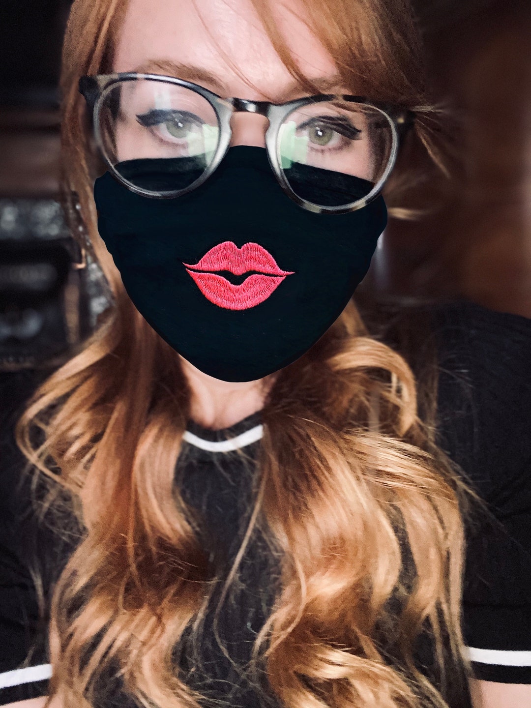 Kissy, Kiss, Lips, Embroidery, Face Mask - Etsy