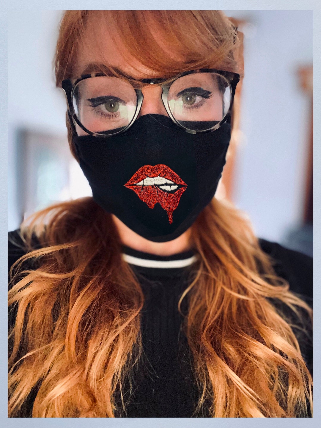 Rocky Horror, Bite Lip, Dripping, Mouth, Sparkle, Metallic, Embroidery ...