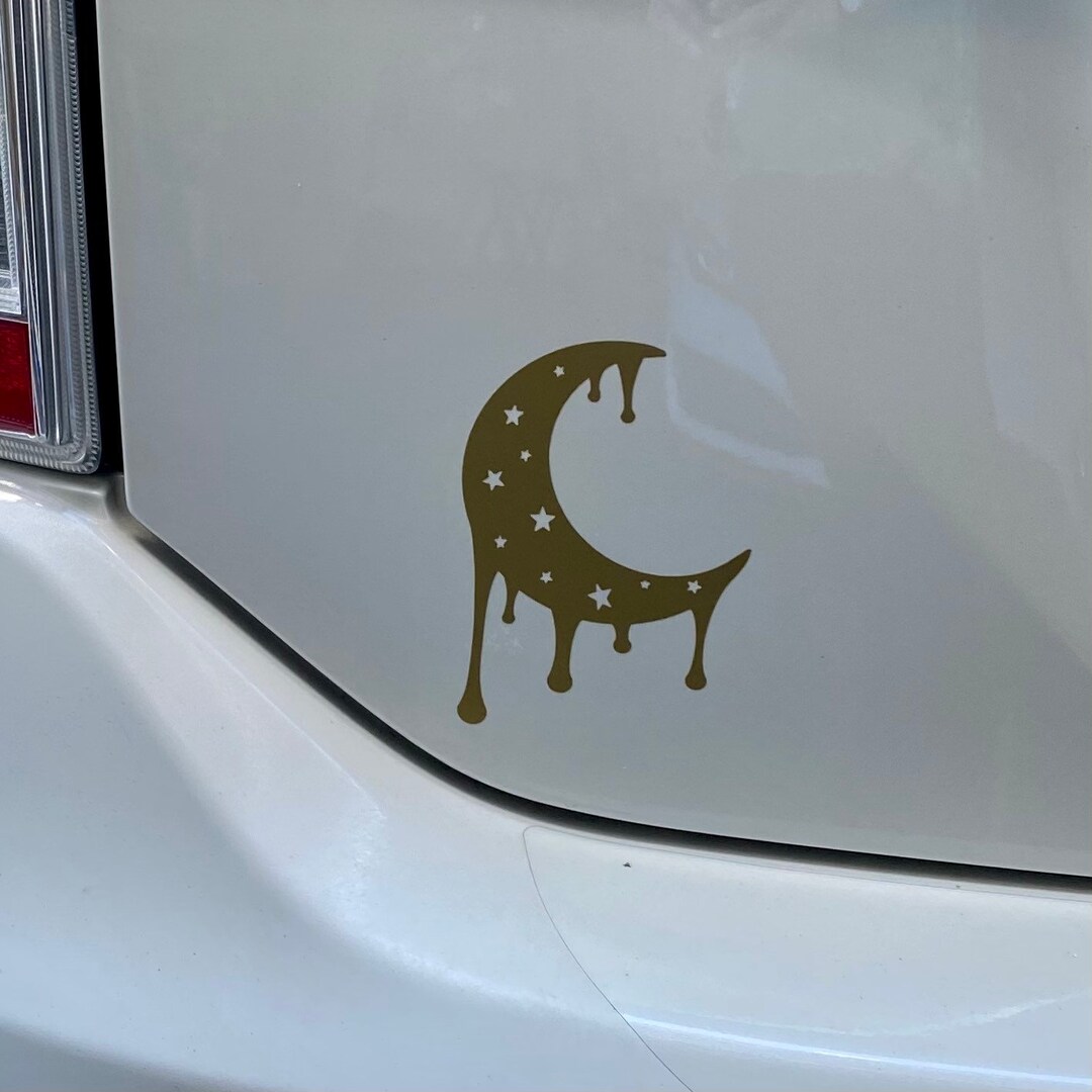 Drippy Moon Stars Vinyl Decal - Etsy