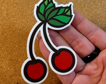 Cute Coquette, Soft Girl Aesthetic Cherries Sticker - Etsy