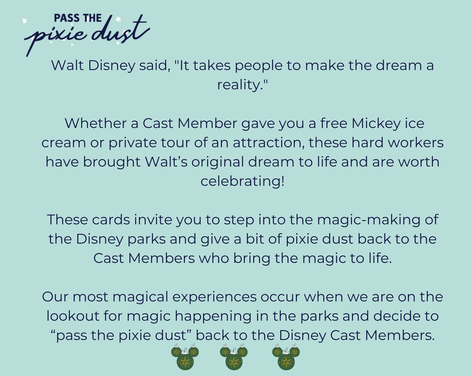 Set of 10 Holiday Disney Cast Member Thank You Cards | Etsy