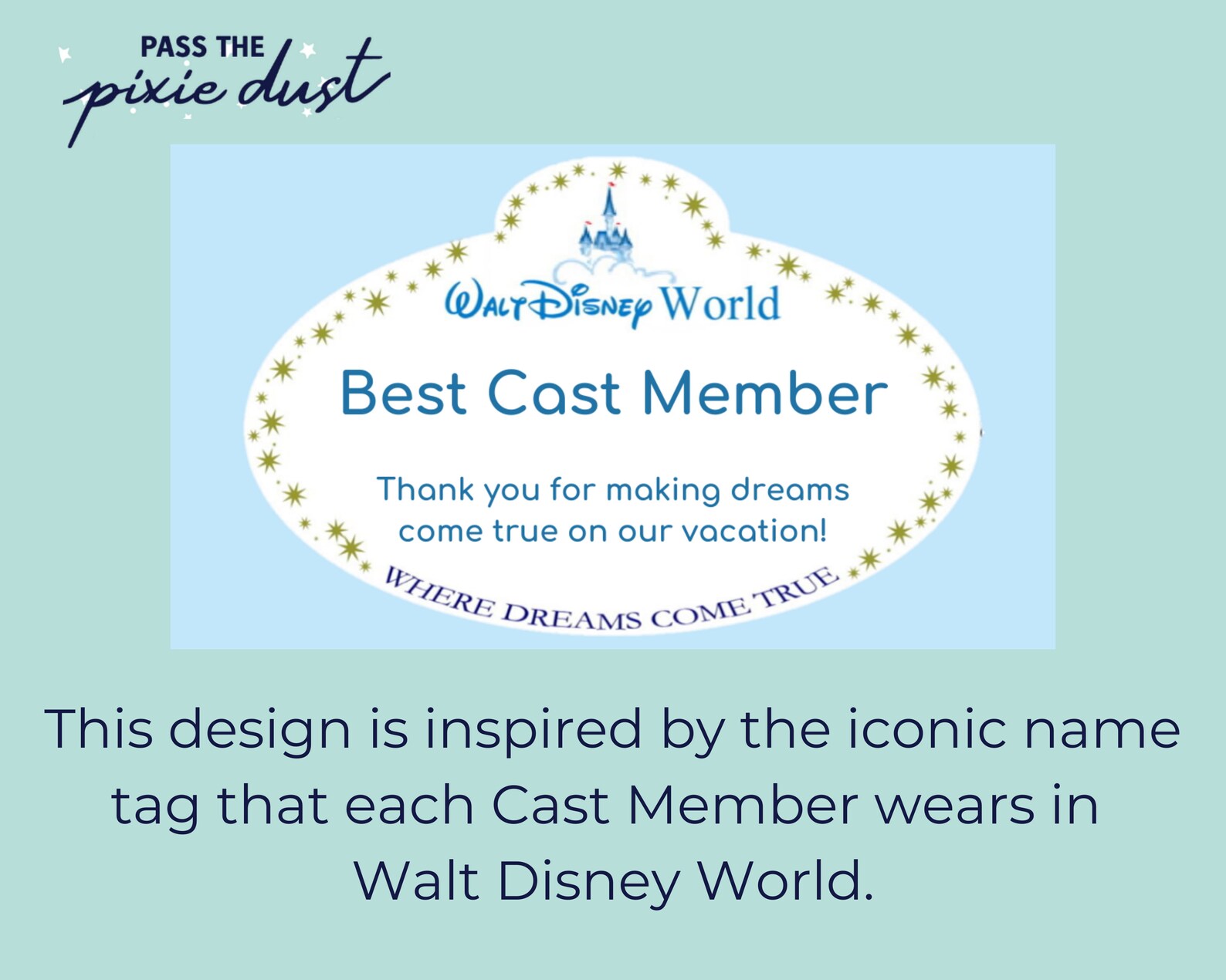 Set of 10 Best Cast Member Name Tag Disney Cast Member Thank - Etsy