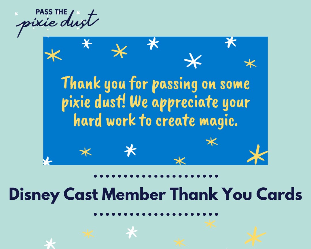 Pass the Pixie Dust Disney Cast Member Thank You Cards Set of 10 - Etsy