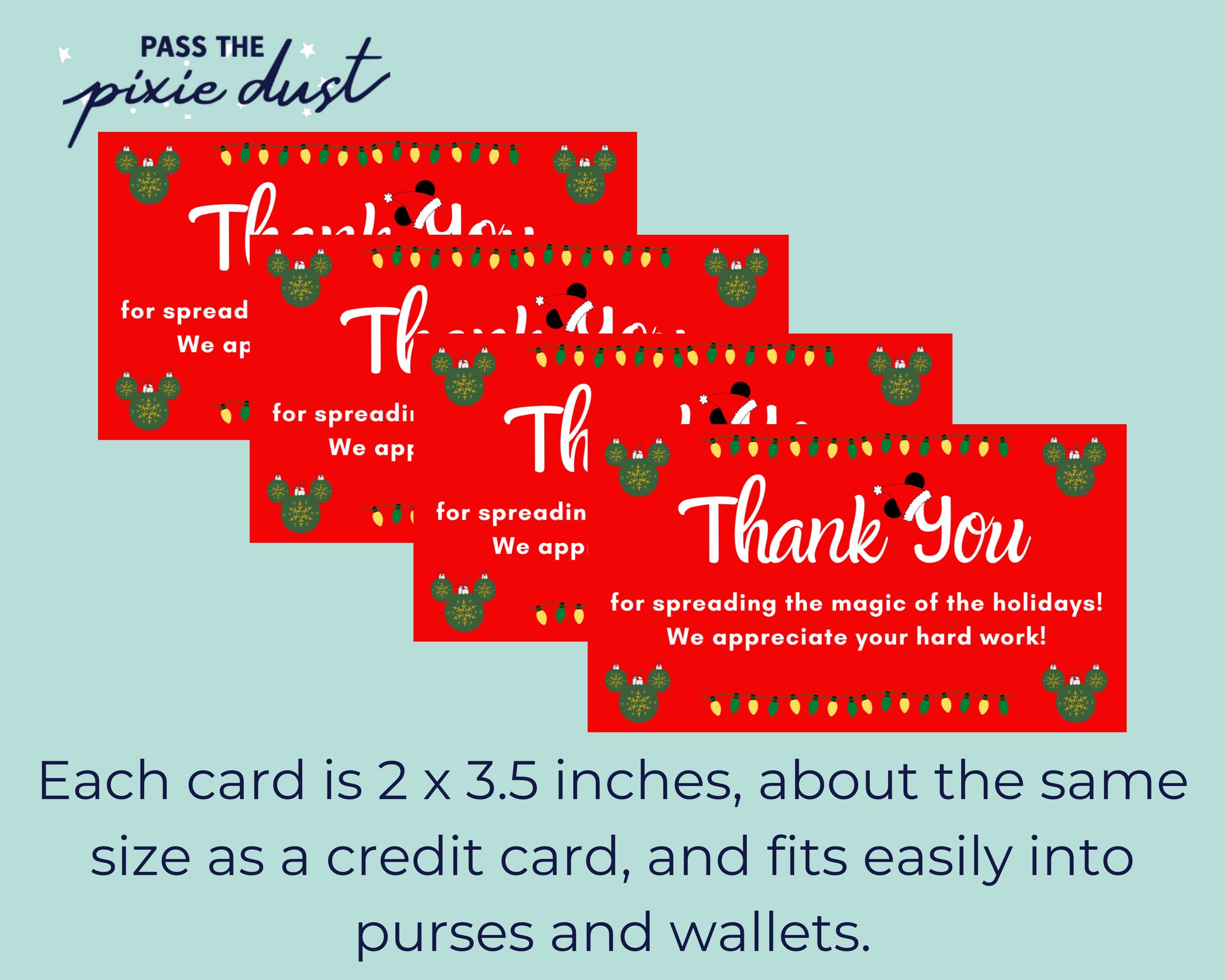 Set of 10 Holiday Disney Cast Member Thank You Cards - Etsy