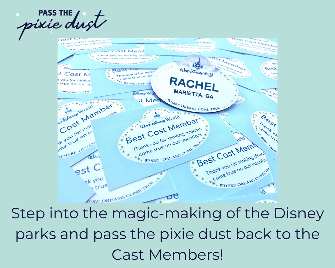 Set of 10 Best Cast Member Name Tag Disney Cast Member Thank - Etsy