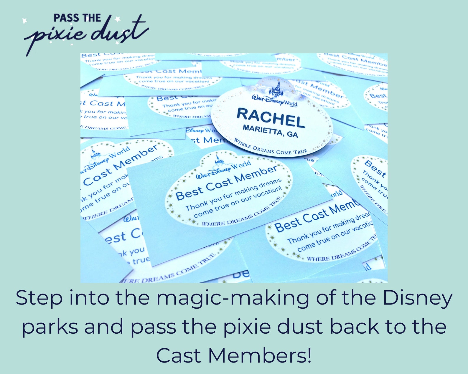 Set of 10 Best Cast Member Name Tag Disney Cast Member Thank - Etsy