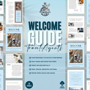 Travel Client Welcome Guide, Travel Agent Template, Canva Editable ...