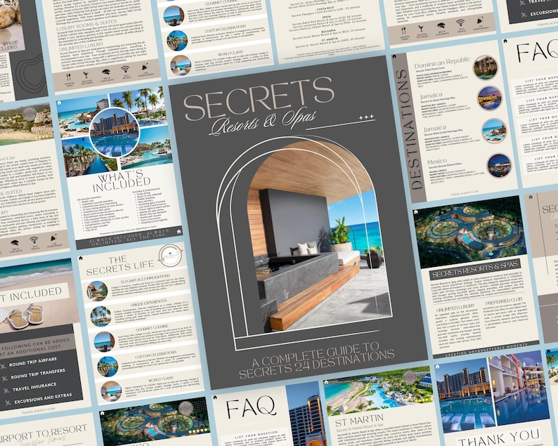 Secrets Resorts and Spas Guide Bundle, Travel Agent Templates, Vacation ...