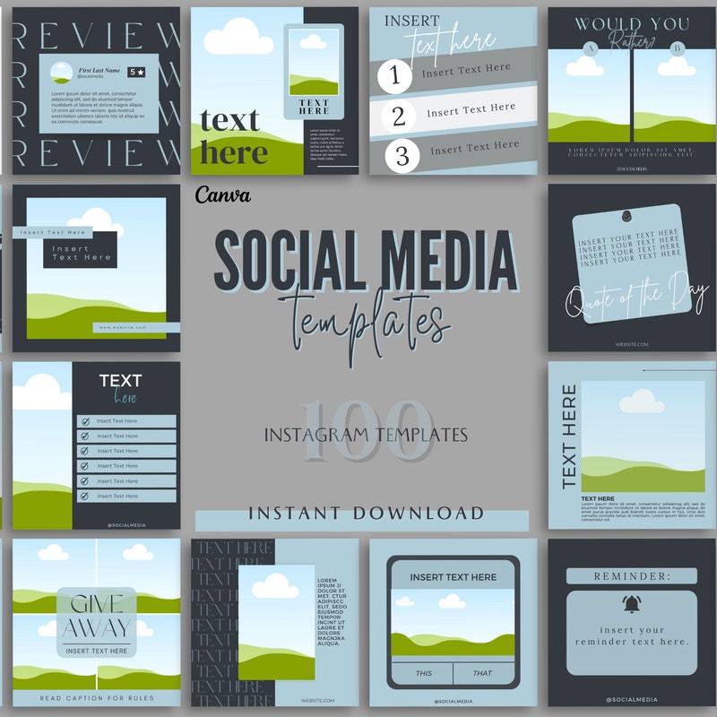Social Media Templates - Etsy