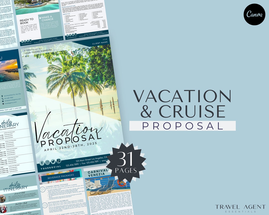 Travel Agent Vacation and Cruise Proposal, Travel Agent Proposal ...