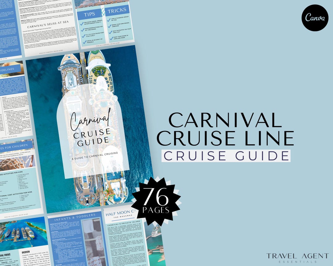 Carnival Cruise Guide, Travel Agent Templates, Cruise Template, Canva ...