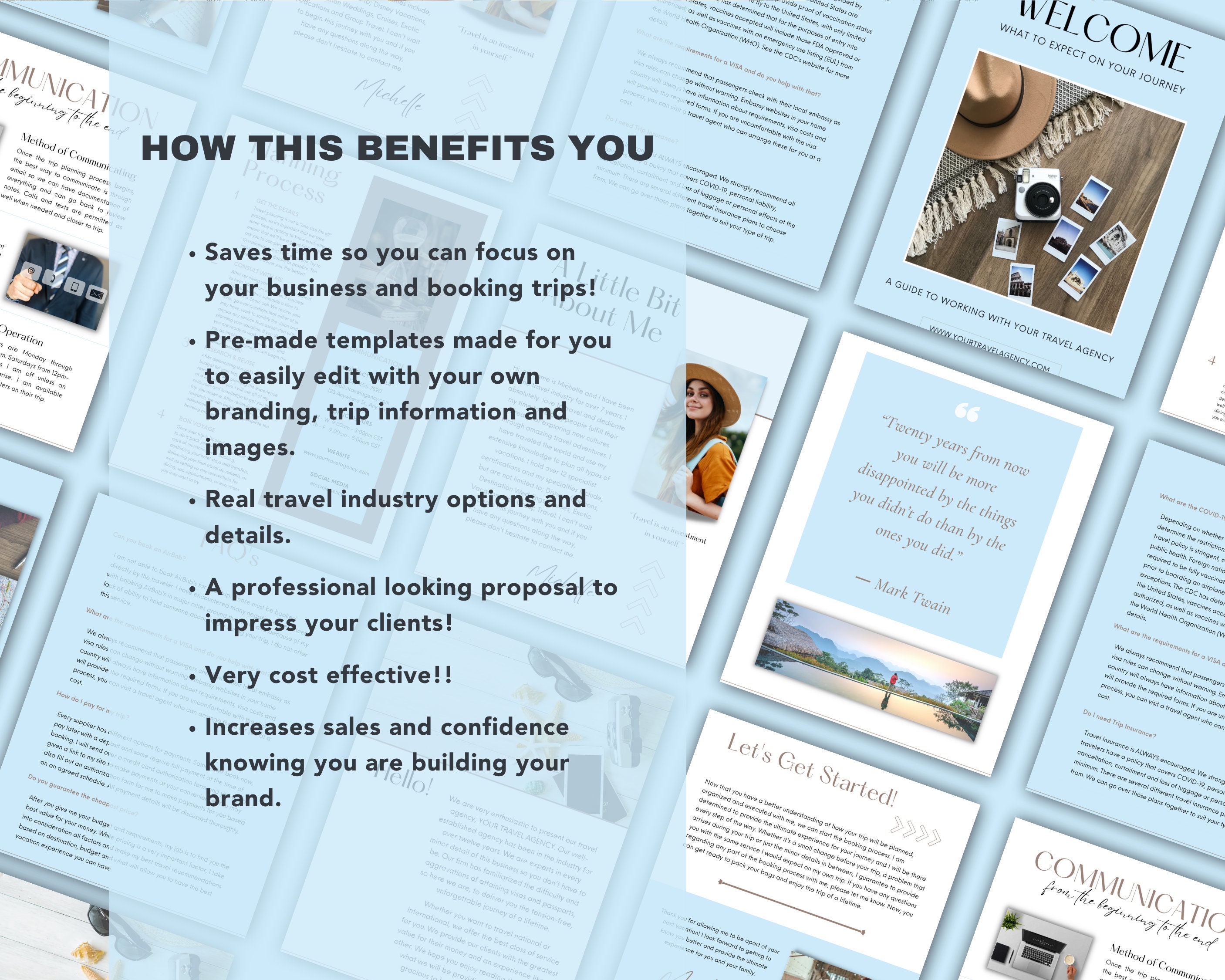 Travel Client Welcome Guide Travel Agent Template Canva - Etsy