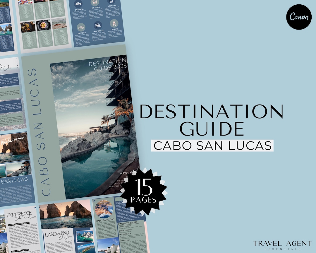 Cabo San Lucas Destination Guide, Travel Agent Templates, Canva ...