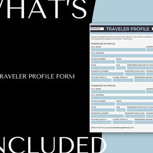 Travel Agent Traveler Profile Form, Travel Agent Forms, Travel ...