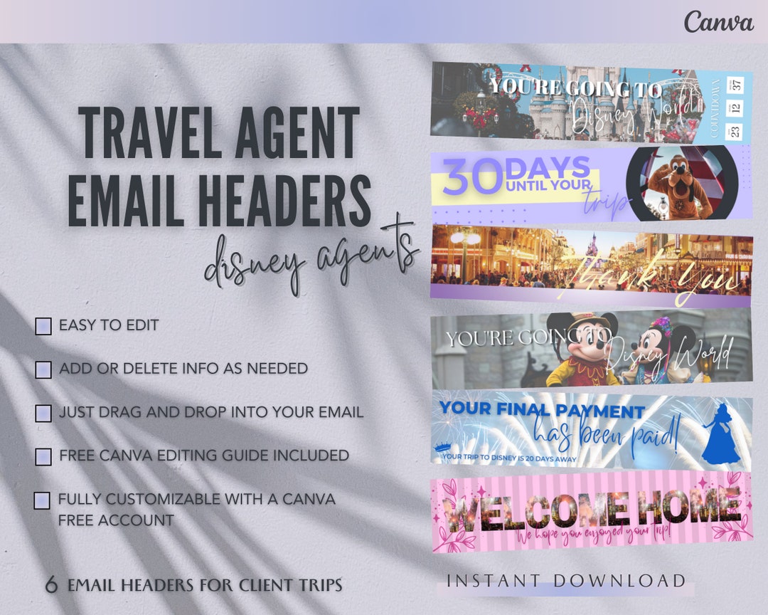 WDW Travel Agent Email Header Banners Email Headers Travel - Etsy