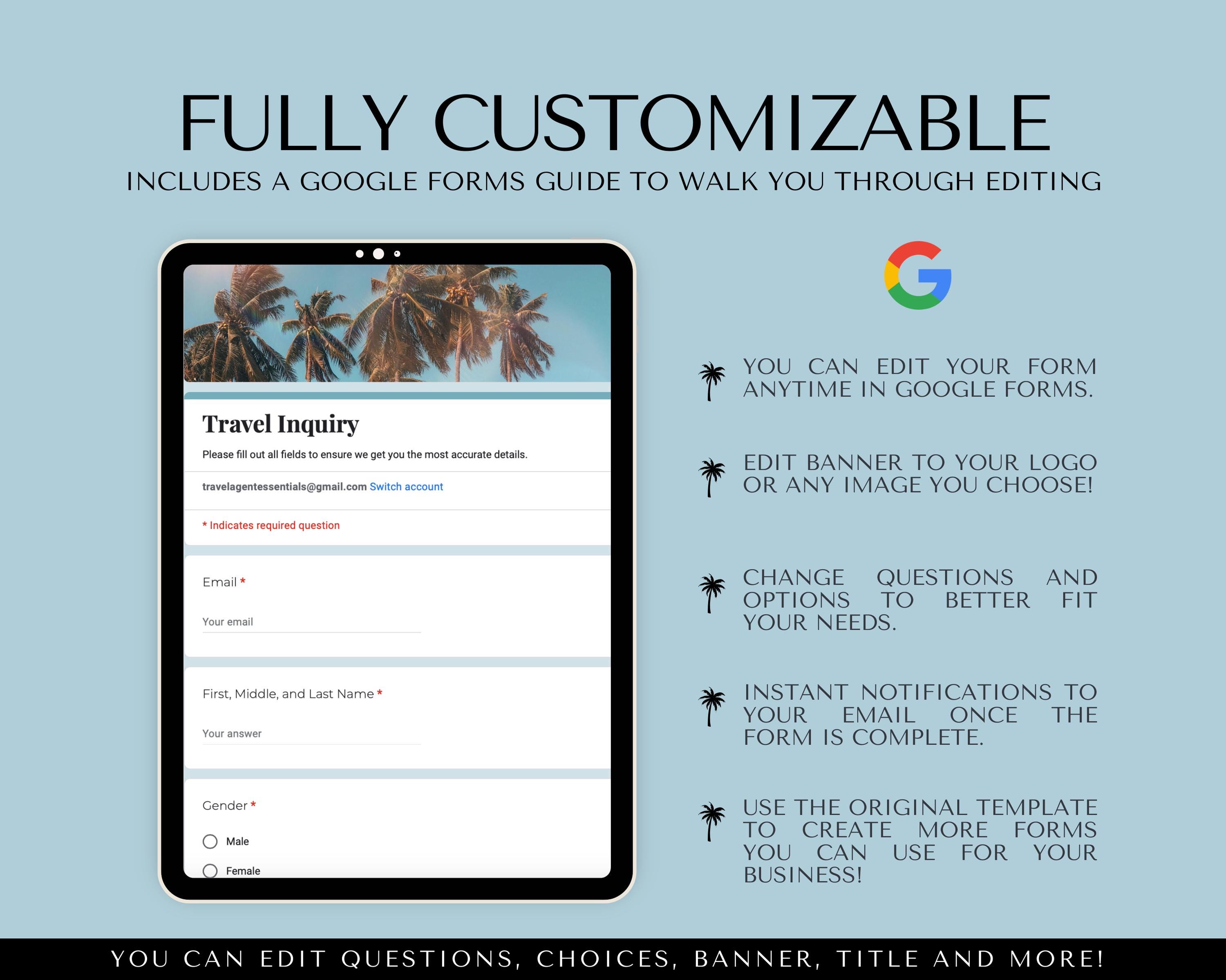 Online Travel Inquiry Client Questionnaire, Travel Agent Templates ...